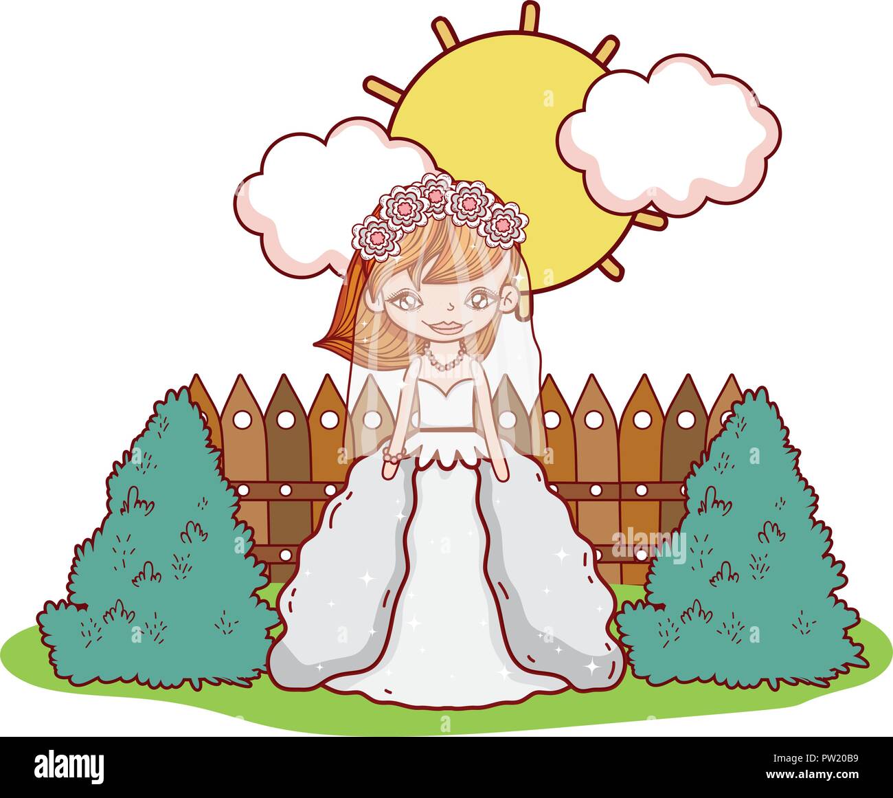 Bride cute drawings cartoons Stock Vector Image & Art - Alamy