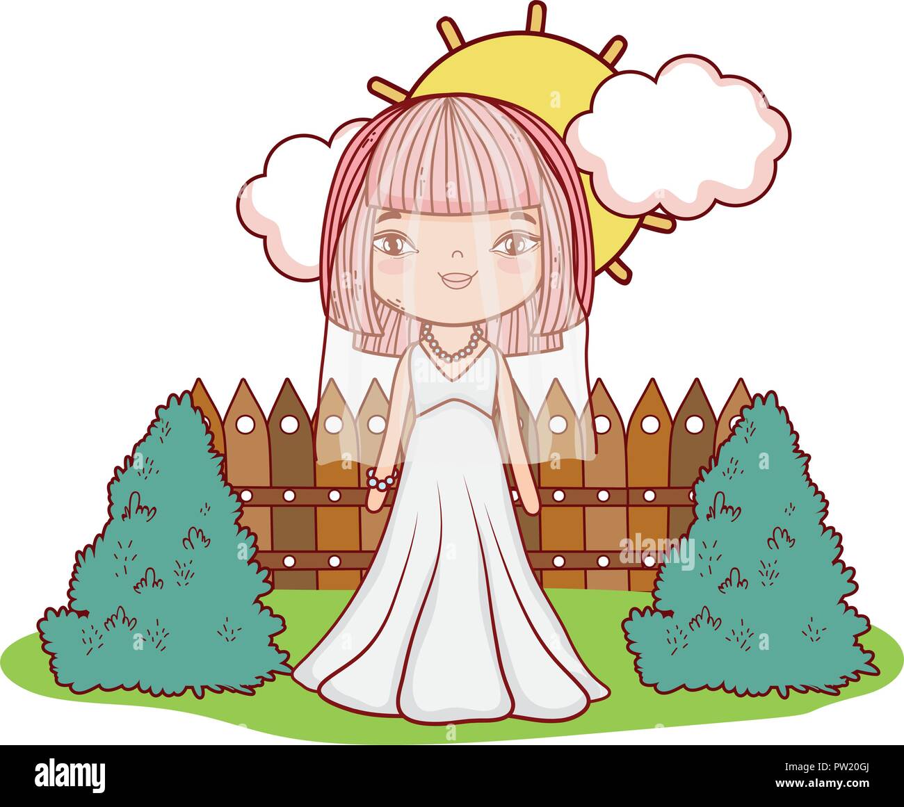 Bride cute drawings cartoons Stock Vector Image & Art - Alamy
