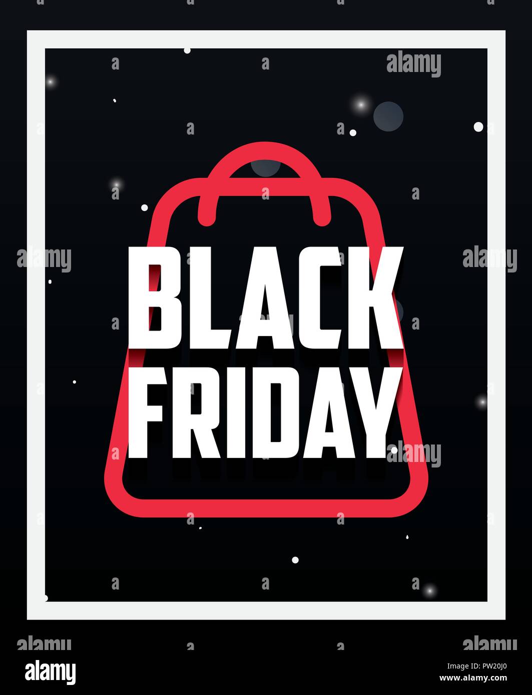 black friday shopping frame sign bag vector illustration Stock Vector ...