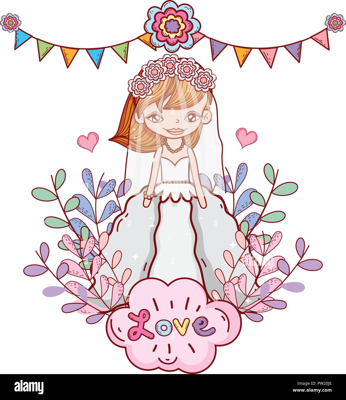 Bride cute drawings cartoons Stock Vector Image & Art - Alamy