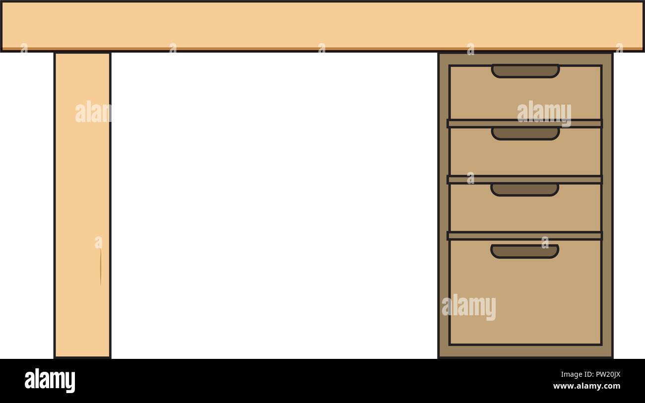 Empty office desk Stock Vector Image & Art - Alamy