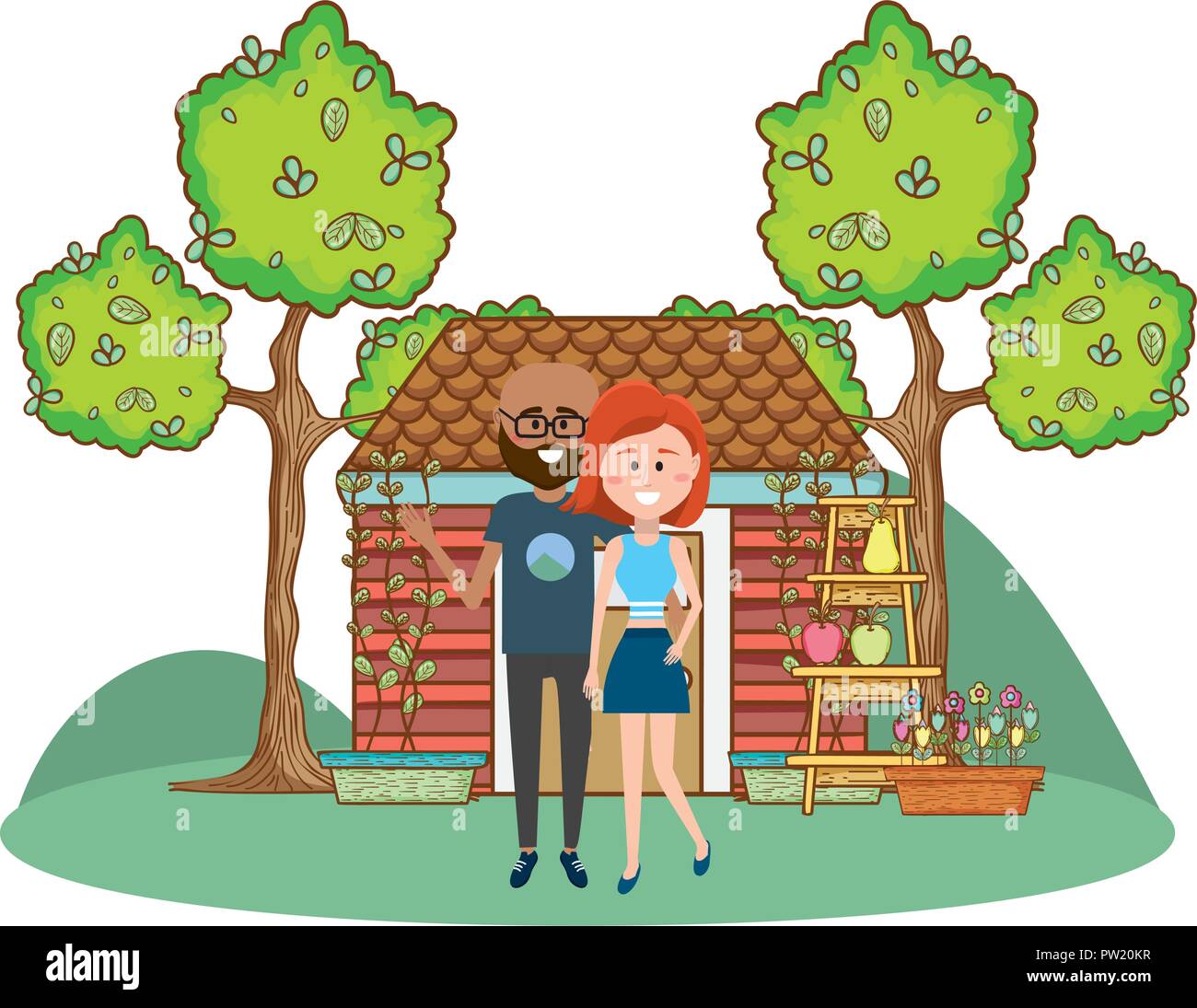 Seasonal spring work in Stock Vector Images - Alamy