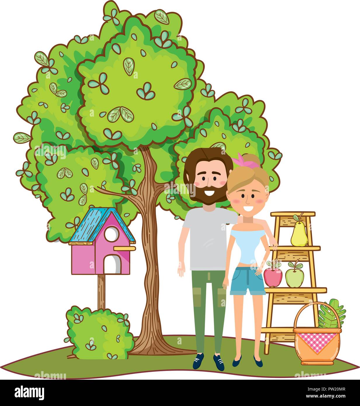 people at nature spring Stock Vector Image & Art - Alamy