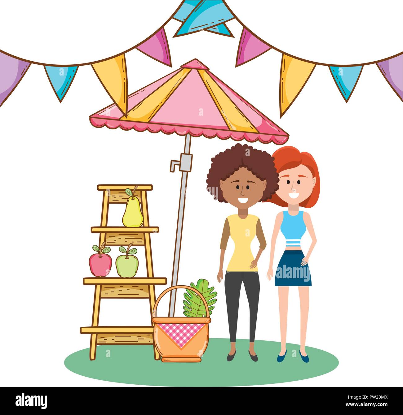 Women gardening concept vector Stock Vector Images - Alamy