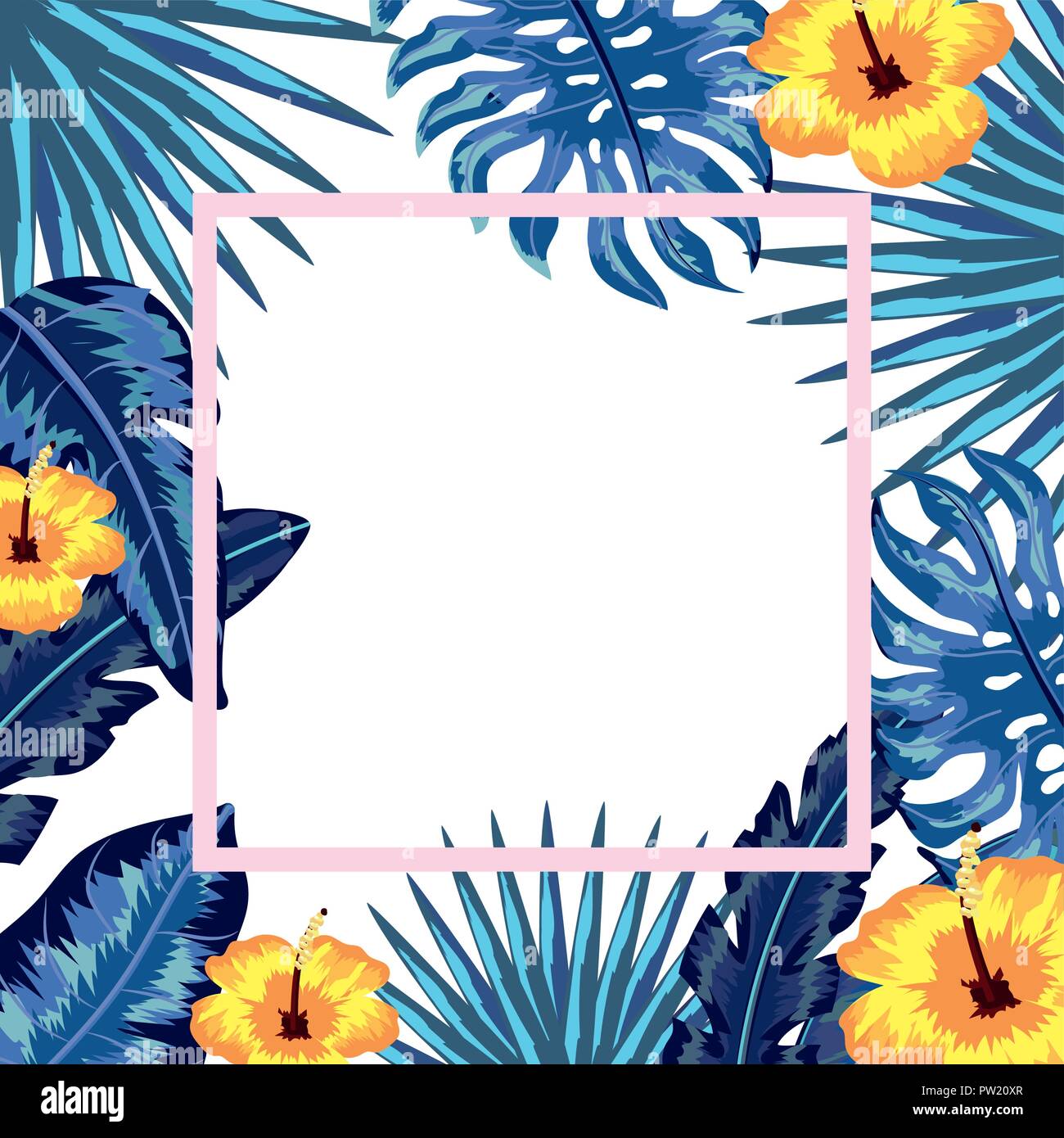 Tropical flowers frame Stock Vector Image & Art - Alamy