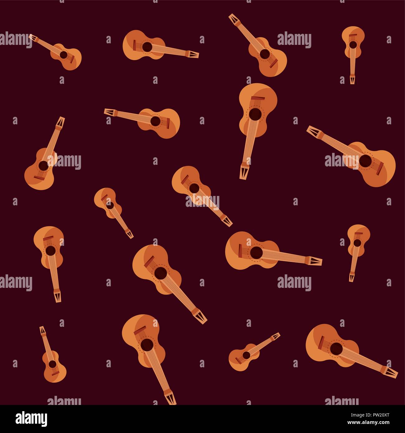 wooden guitar music instrument background vector illustration Stock ...