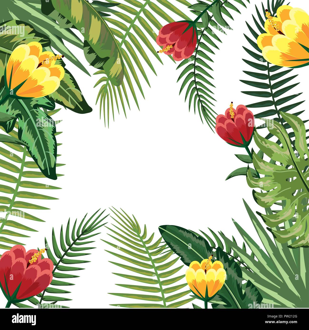 Tropical flowers background Stock Vector Image & Art - Alamy