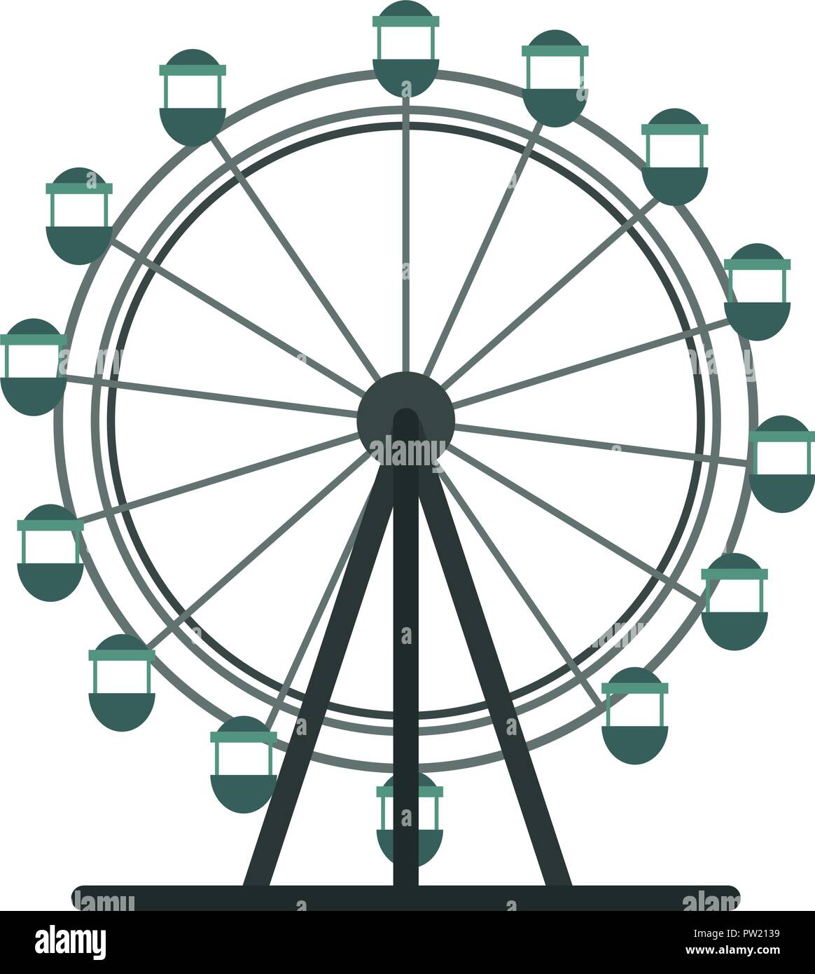 ferris wheel carnival festival vector illustration outline Stock Vector ...