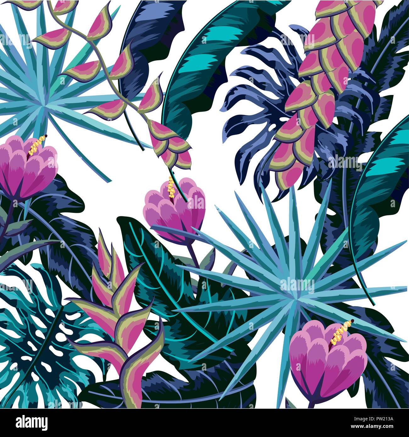 Tropical flowers background Stock Vector Image & Art - Alamy