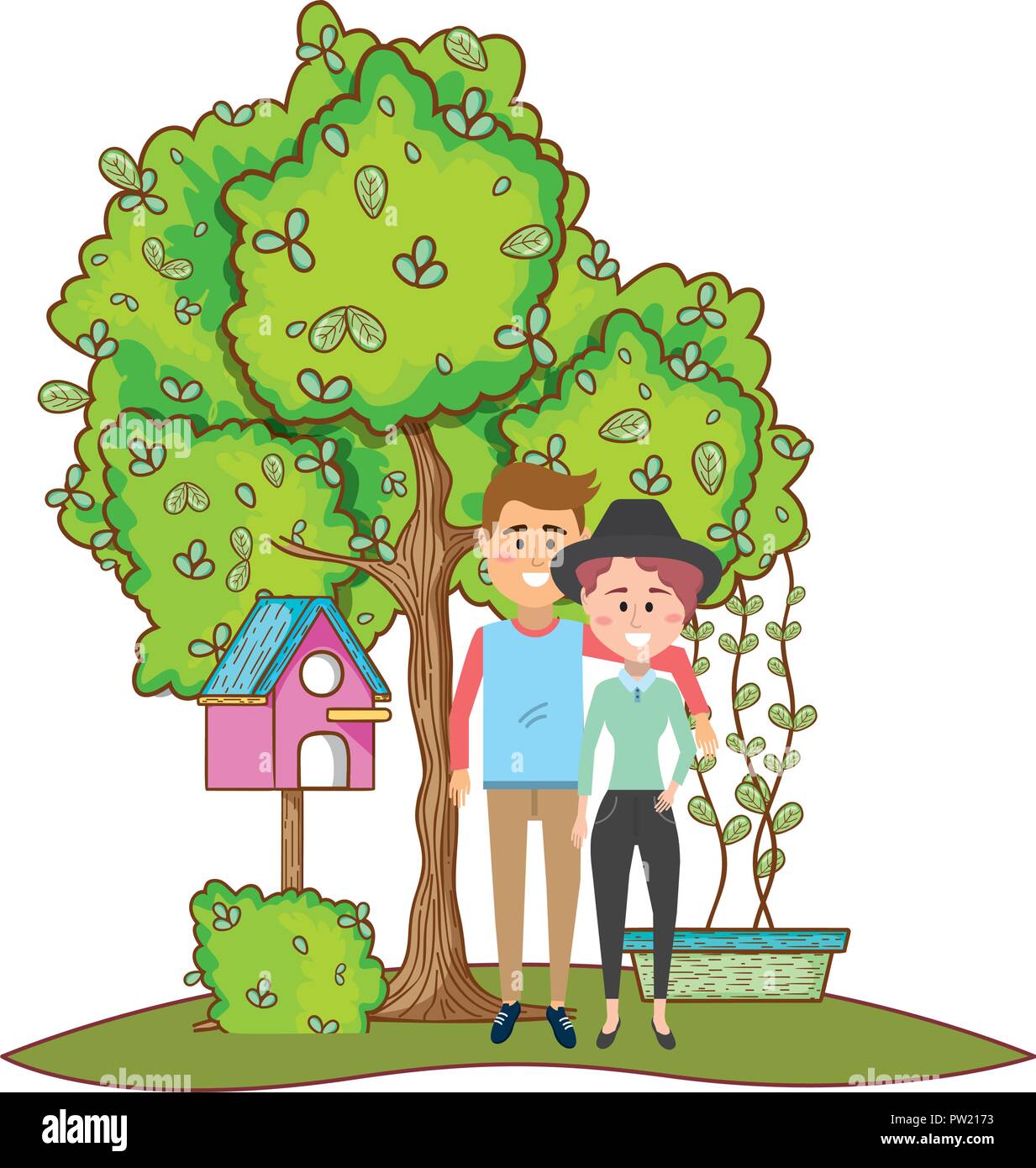 Enjoying spring Stock Vector Images - Alamy