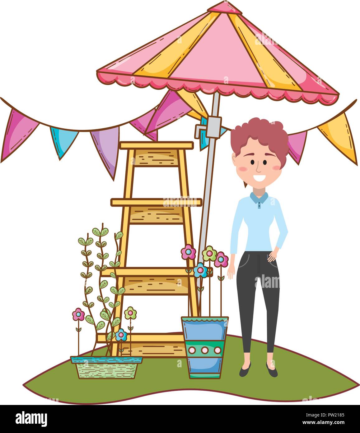 Woman stall Stock Vector Images - Alamy