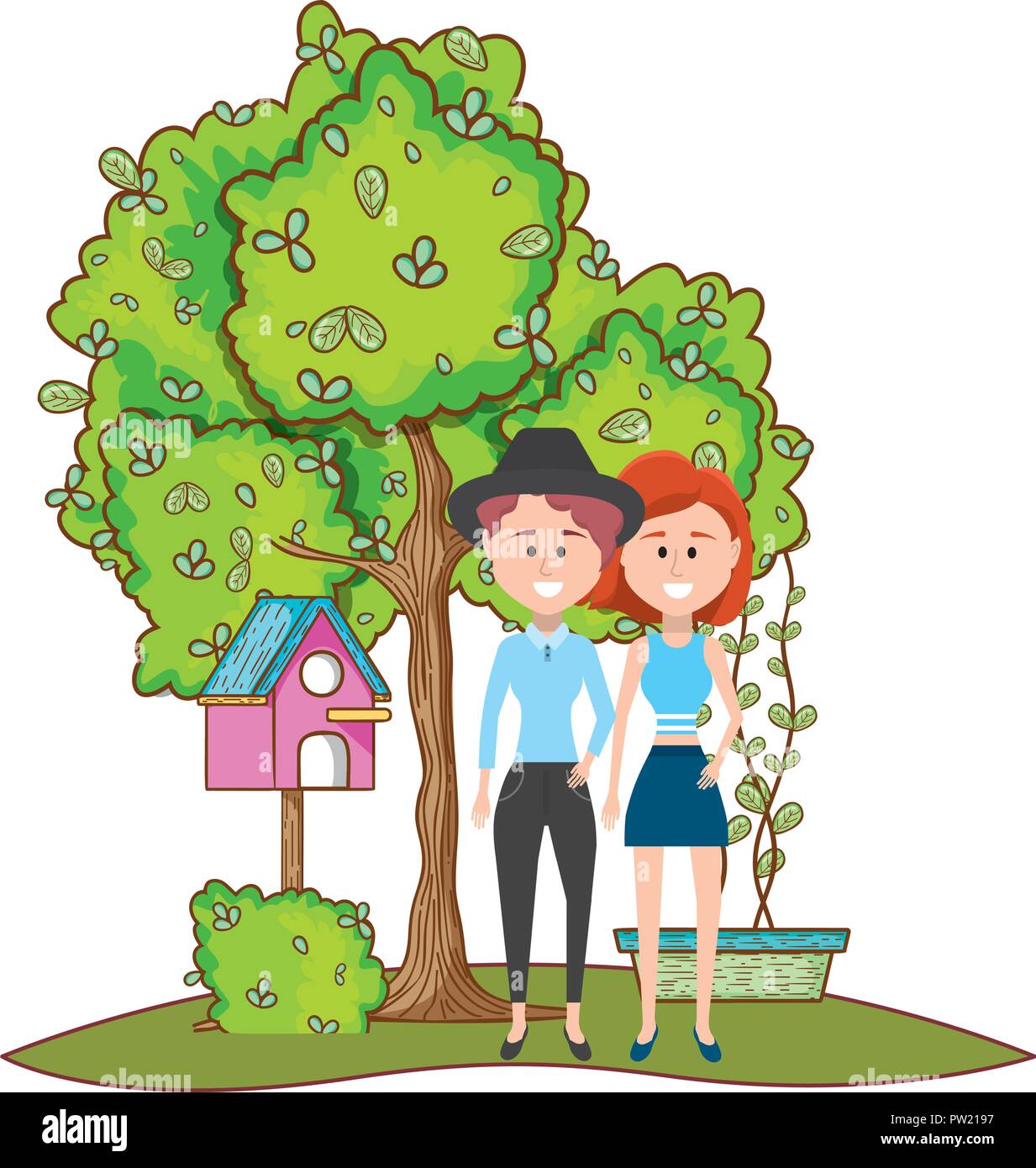 Enjoying spring Stock Vector Images - Alamy
