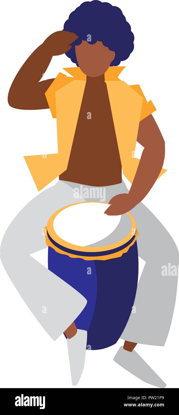 man playing a congas over white background, vector illustration Stock ...