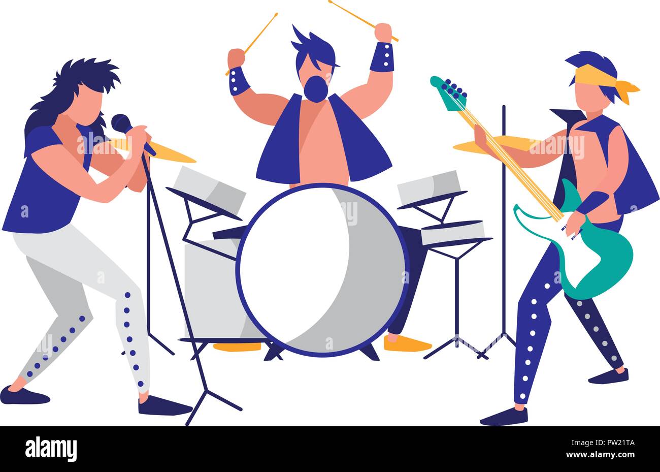 Cartoon Rock Band Instruments