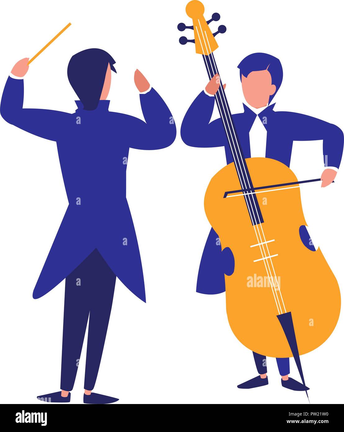 Old man playing music instruments Stock Vector Images - Alamy