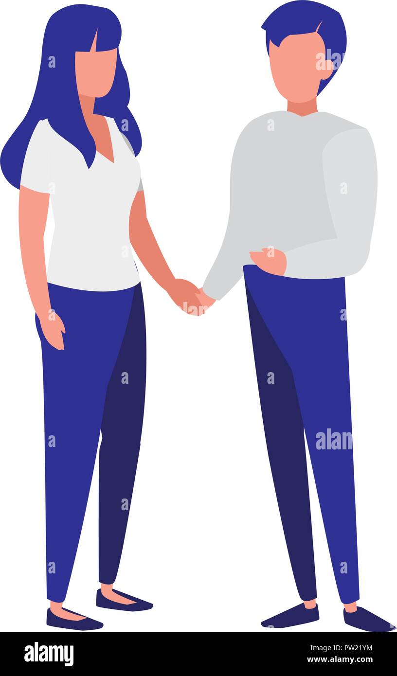 avatar couple icon over white background, vector illustration Stock ...
