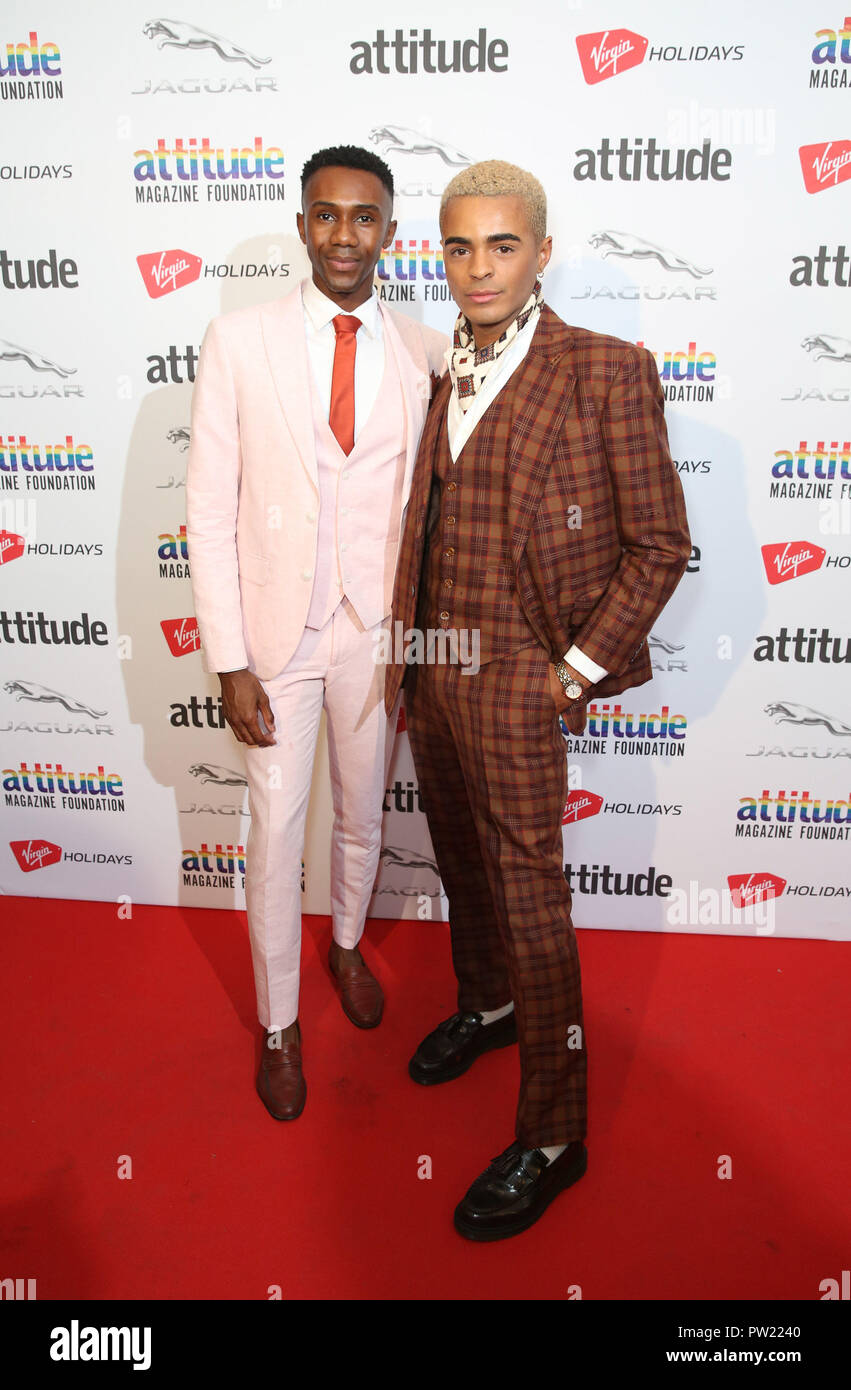 EDITORIAL USE ONLY Layton Williams (right) and friend attend the Virgin ...