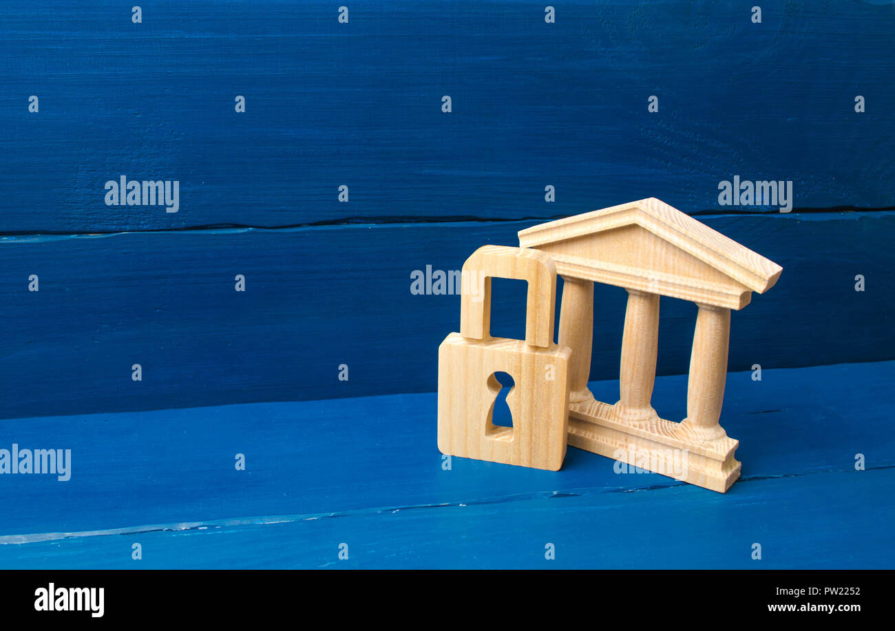 An ancient building and a lock. The concept of preserving monuments of ...