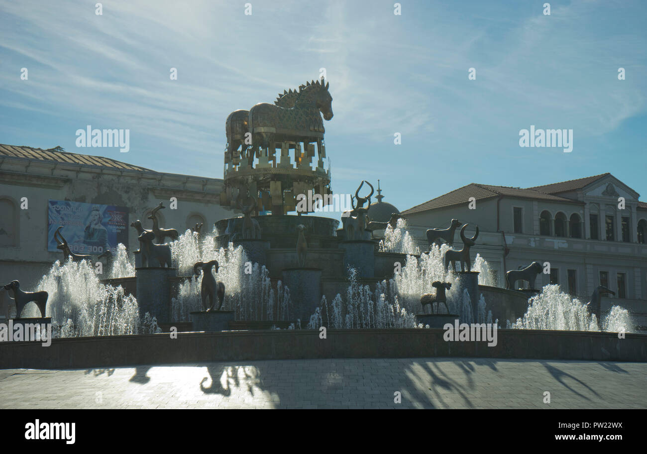 Colchis Fountain at David Agmashenebeli Square in Kutaisi,Georgia Stock ...