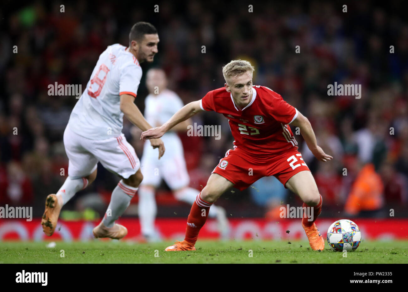 Wales' Matthew Smith (right) during the International Friendly match at ...