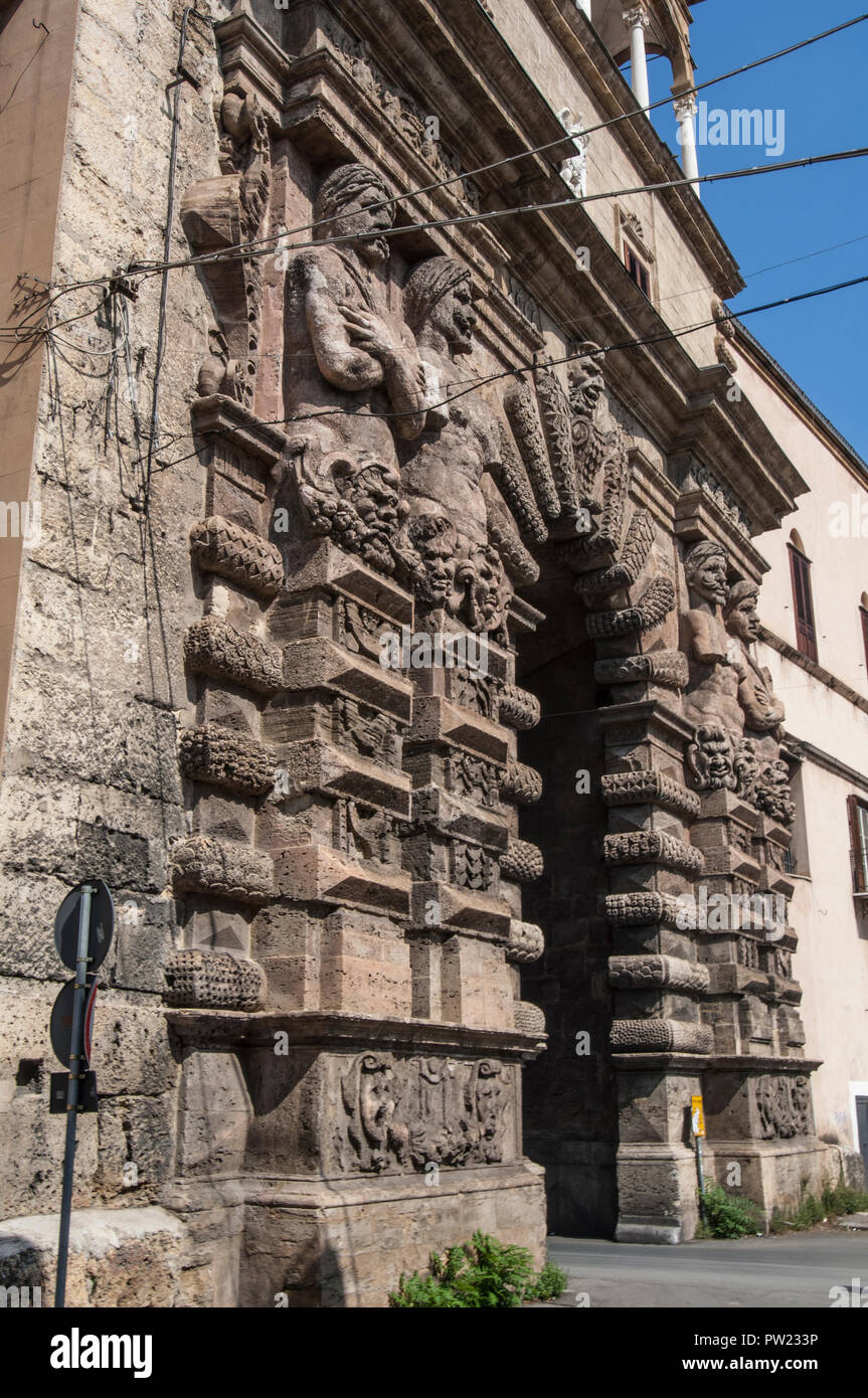 Oblique view of the Porta Nuova, medieval gate to the historical town ...