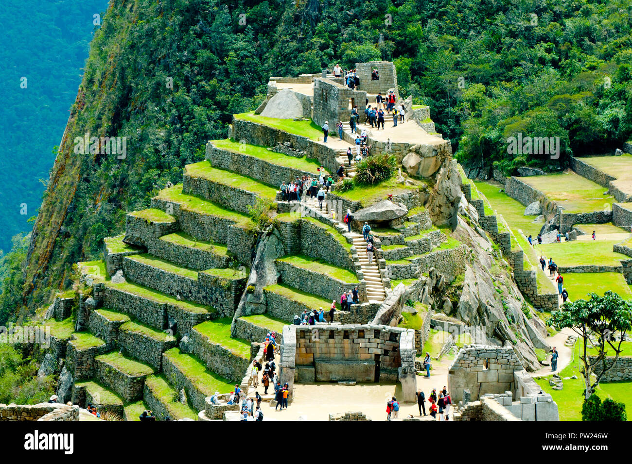 Machu Picchu Steep Terraces - Peru Stock Photo - Alamy