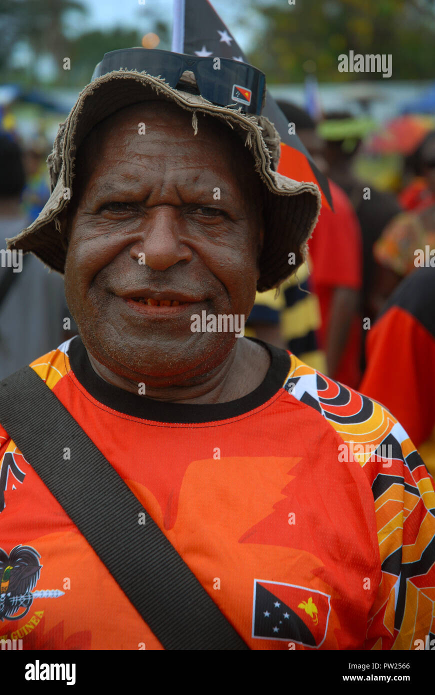 Man with red teeth after chewing betel nuts, Madang, PNG Stock Photo ...