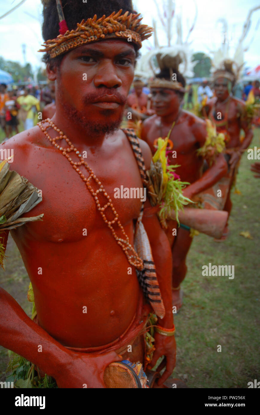 Colourfully dressed and face painted man as part of a Sing Sing in ...