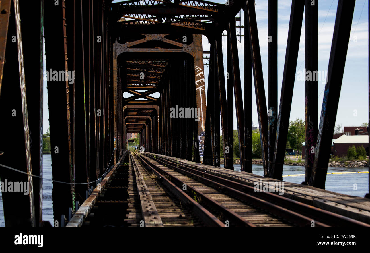 Train Bridge perspective Stock Photo - Alamy