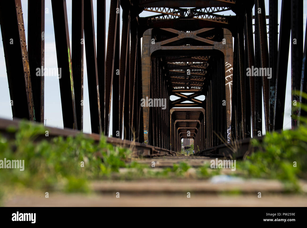 Train Bridge perspective Stock Photo - Alamy