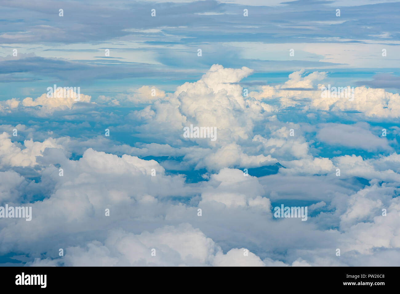 The Cumulonimbus cloud formation view from aircraft window Stock Photo ...