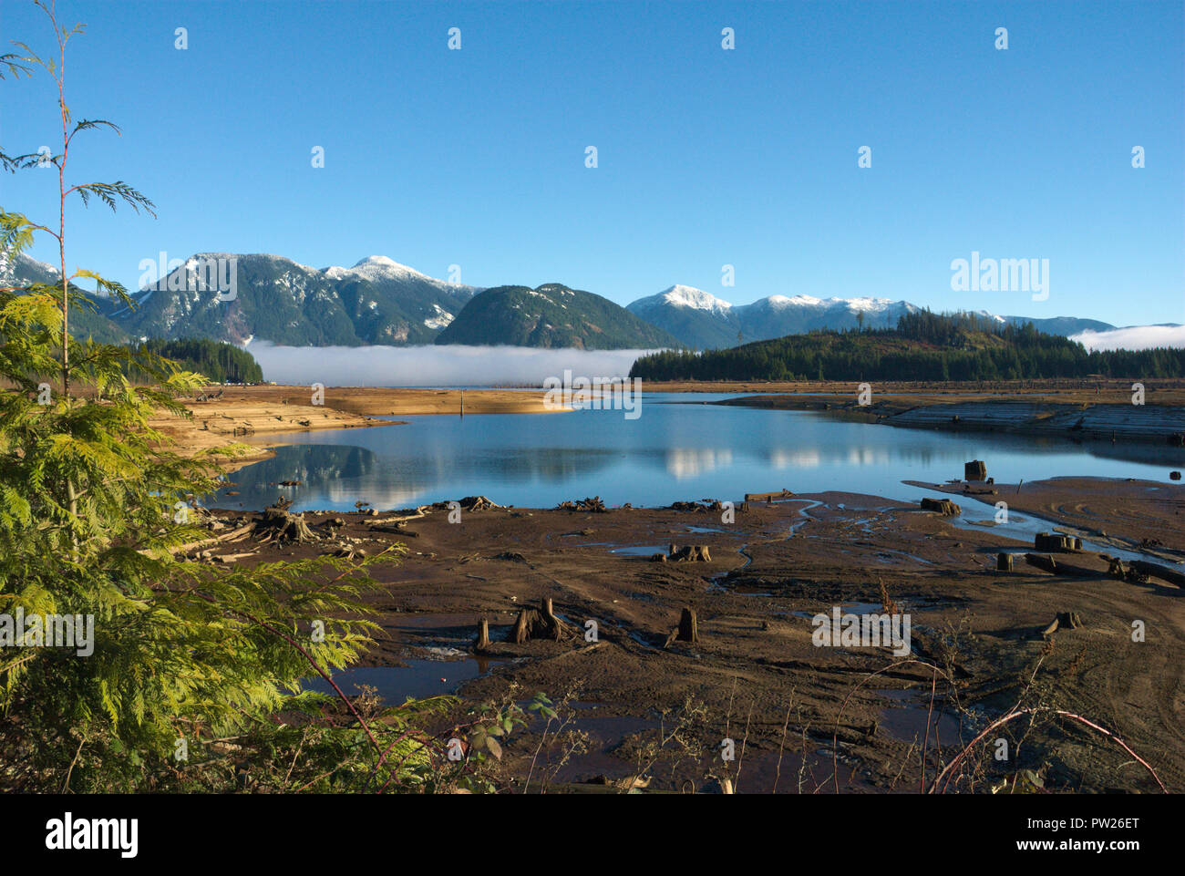 Stave Lake in the winter in Mission, British Columbia, Canada Stock ...