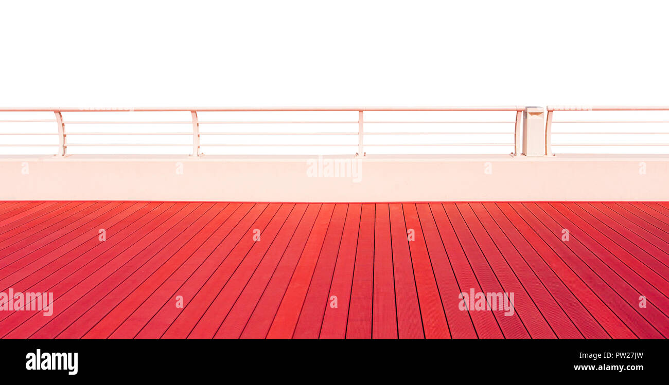 red wooden floor with wood planks isolated on white background Stock ...