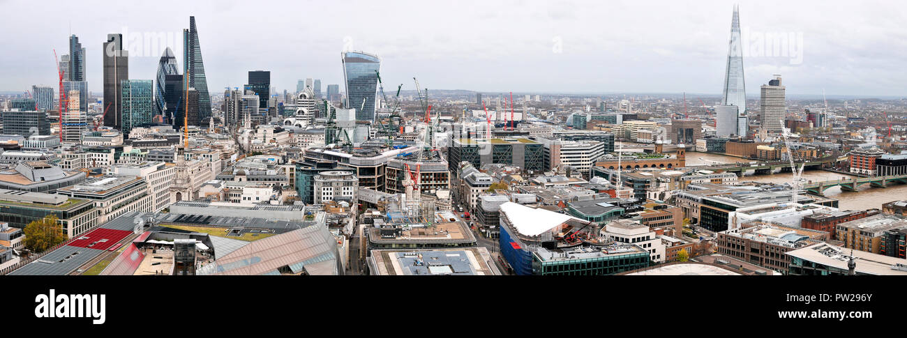Around the UK - Panoramic View Looking East from St. Paul's Cathedral ...