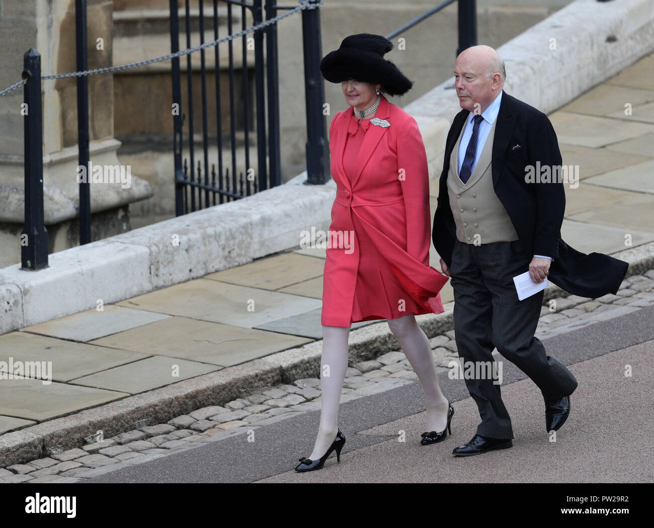 Emma Joy Kitchener and Julian Fellowes arrive for the wedding of ...