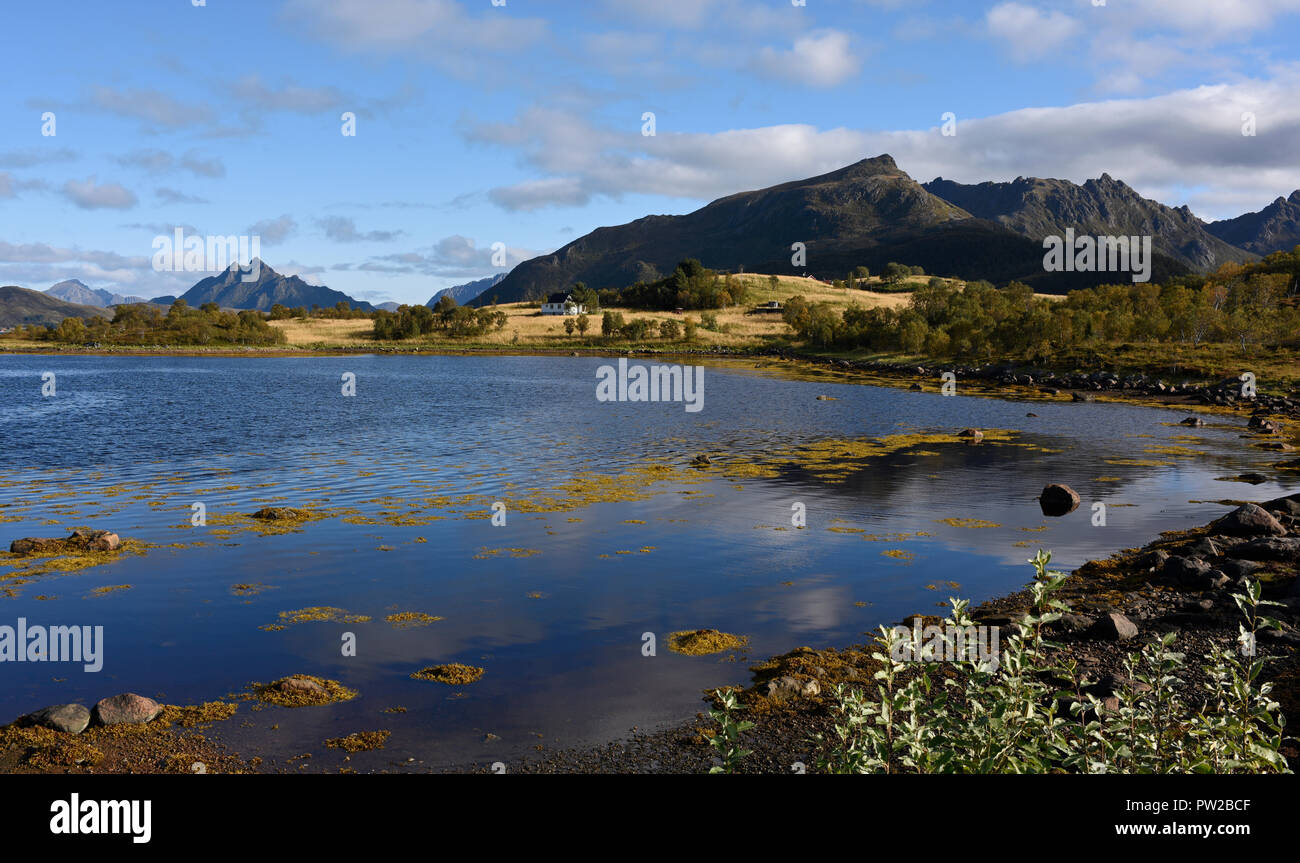 Landscape in Langoya near Ånnfjorden, Vesteralen Islands, Norway Stock ...