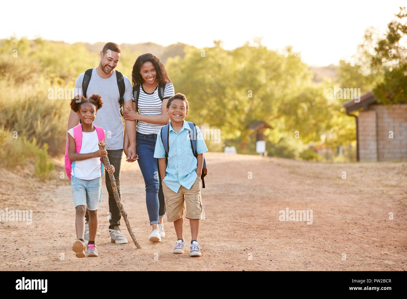 Hispanic Family Hiking