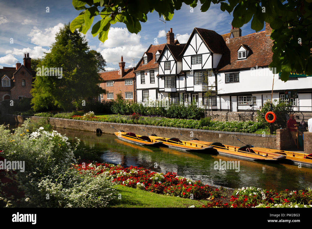 UK, Kent, Canterbury, ancient timber framed houses in Westgate Grove ...