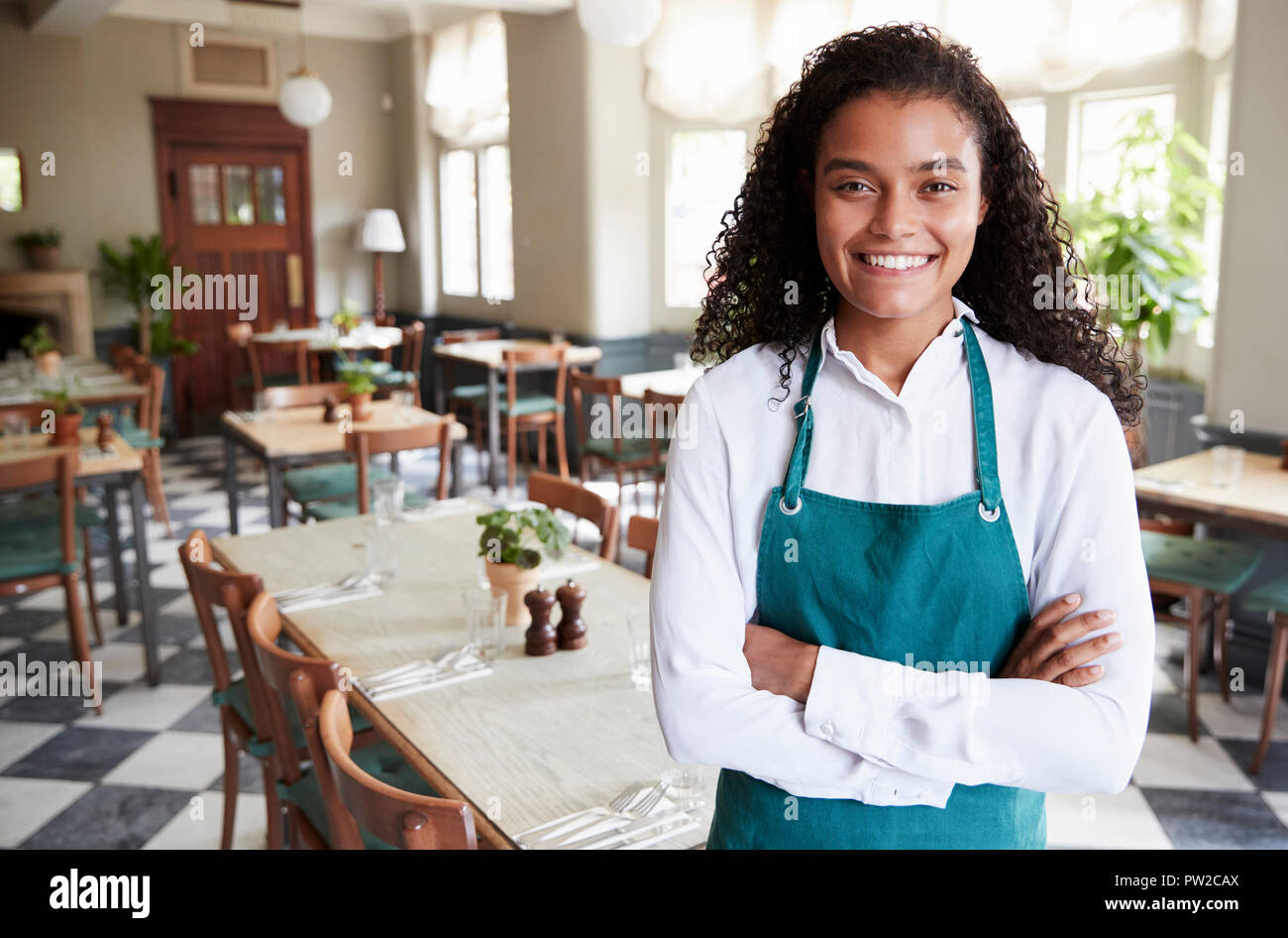 Female restaurant manager hi-res stock photography and images - Alamy