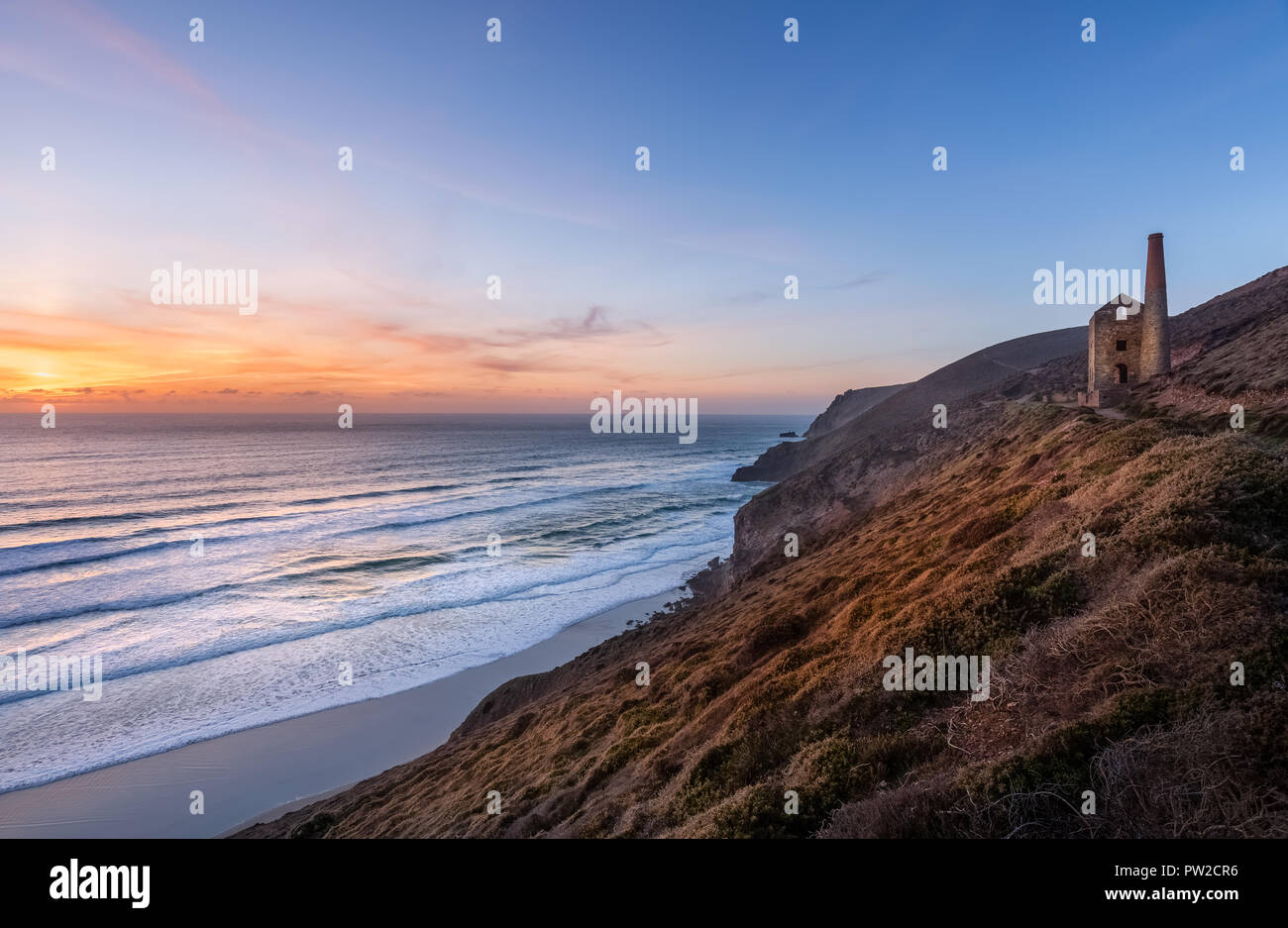 Sunset, Wheal Coates Engine House, Cornwall Stock Photo - Alamy