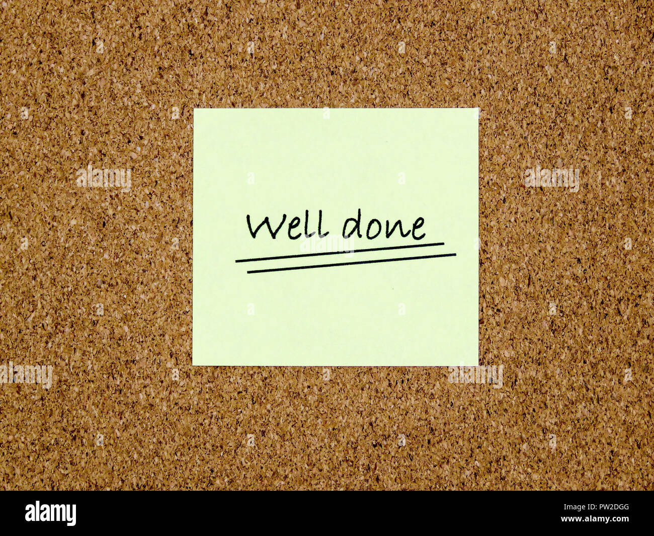Well done sticky note on hi-res stock photography and images - Alamy