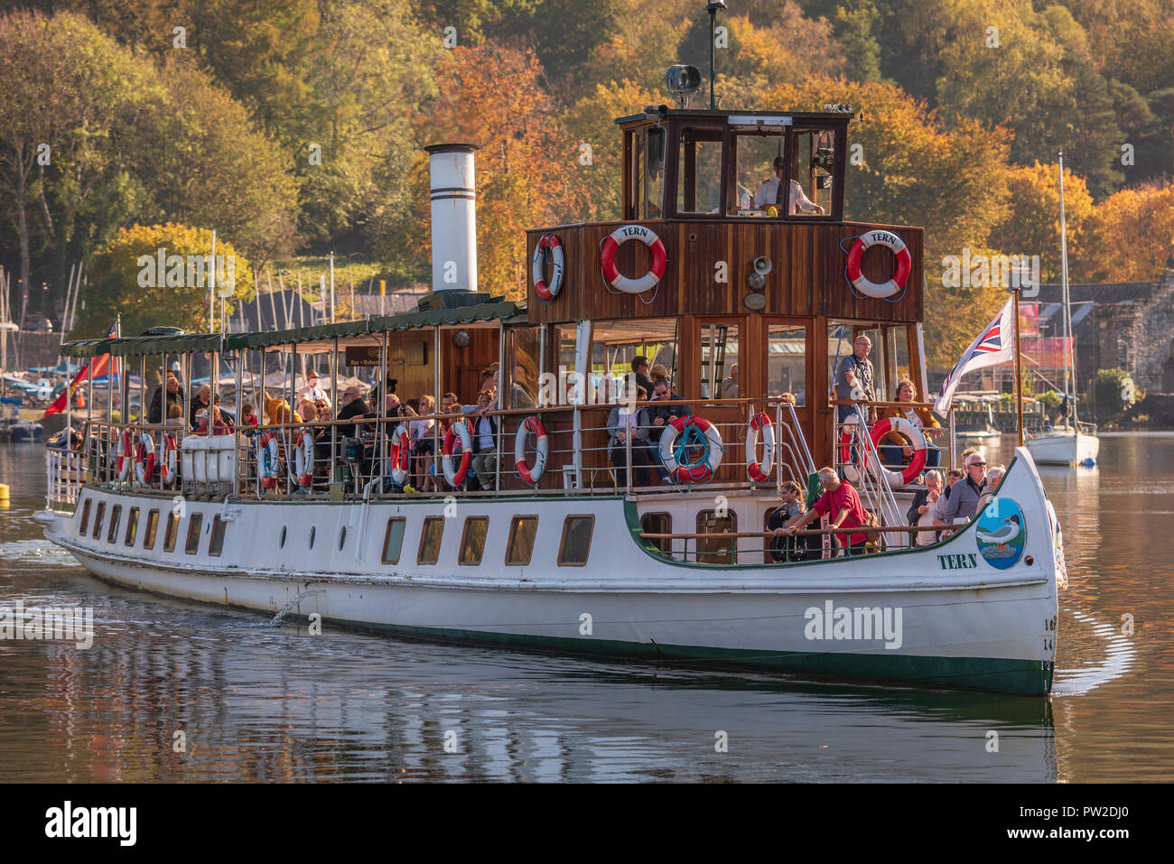 Lake Windermere steamer the Tern at Lakeside. Lake District North West ...