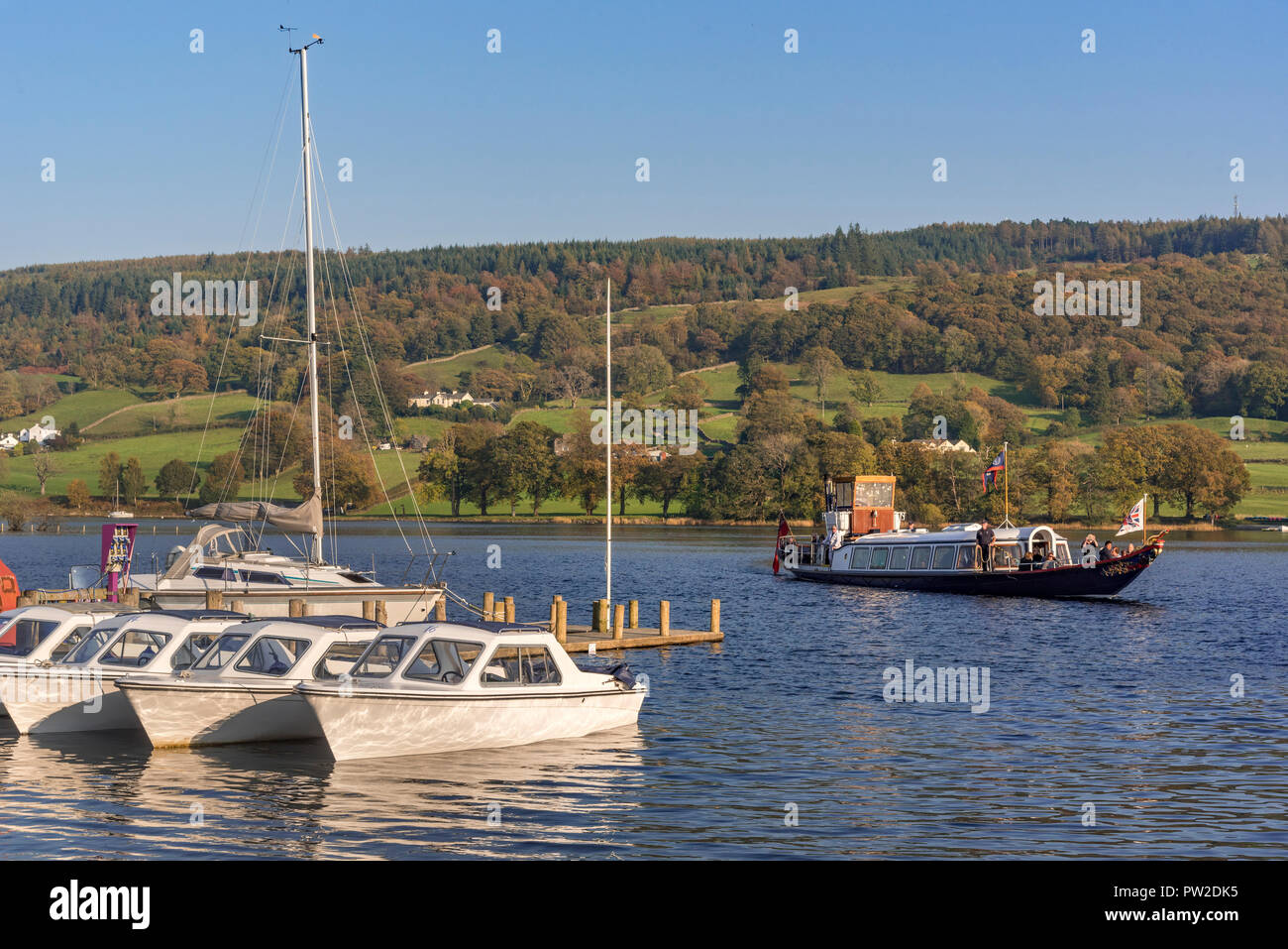 Steam gondola on coniston water hi-res stock photography and images - Alamy
