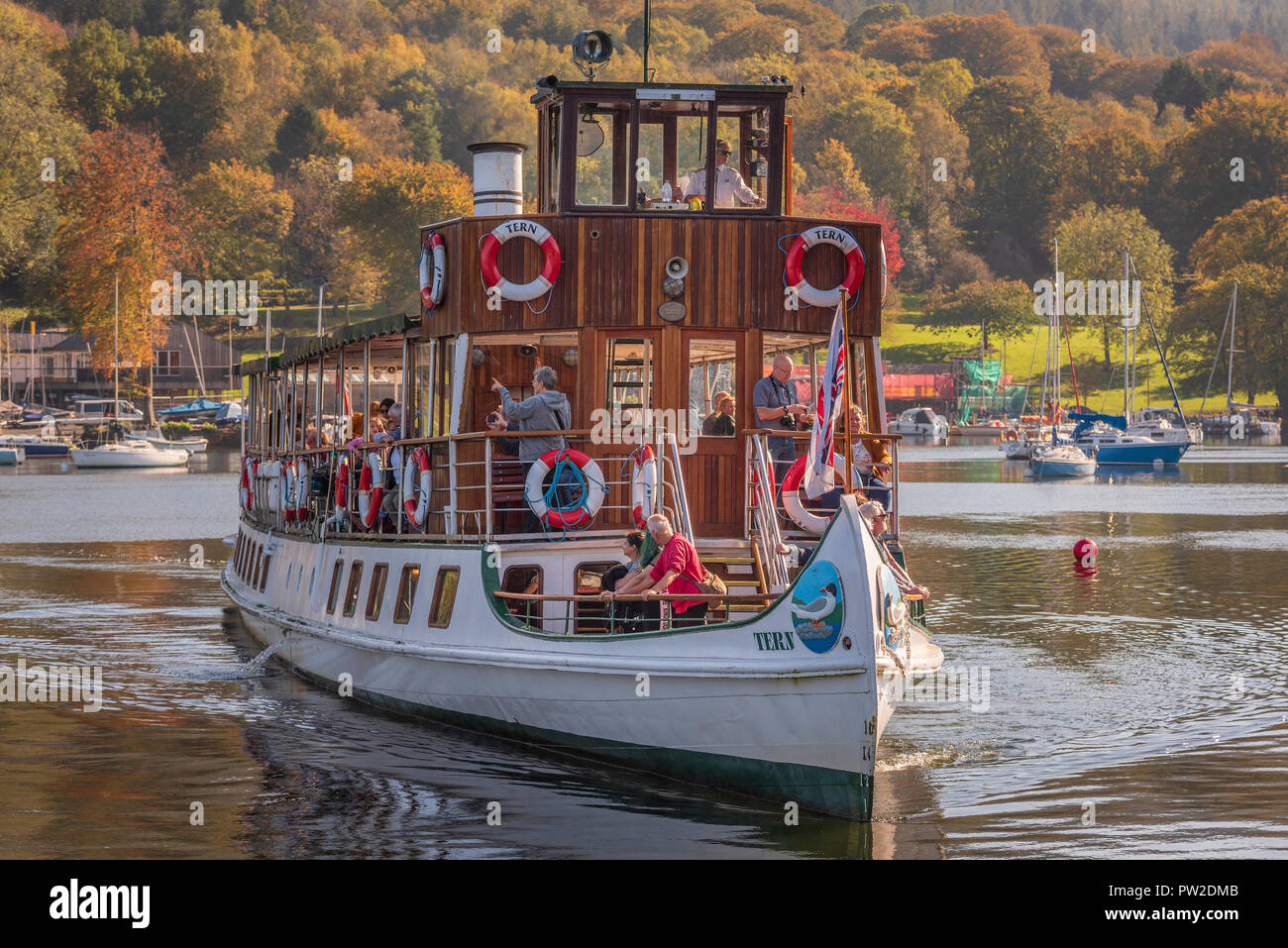 Lake Windermere steamer the Tern at Lakeside. Lake District North West ...