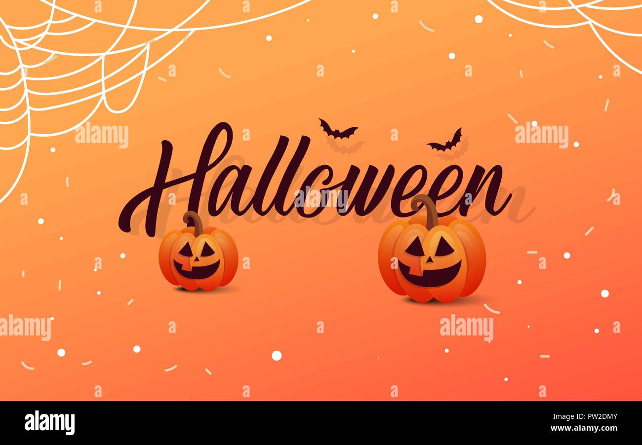 Halloween template banner. Happy Halloween message design background ...
