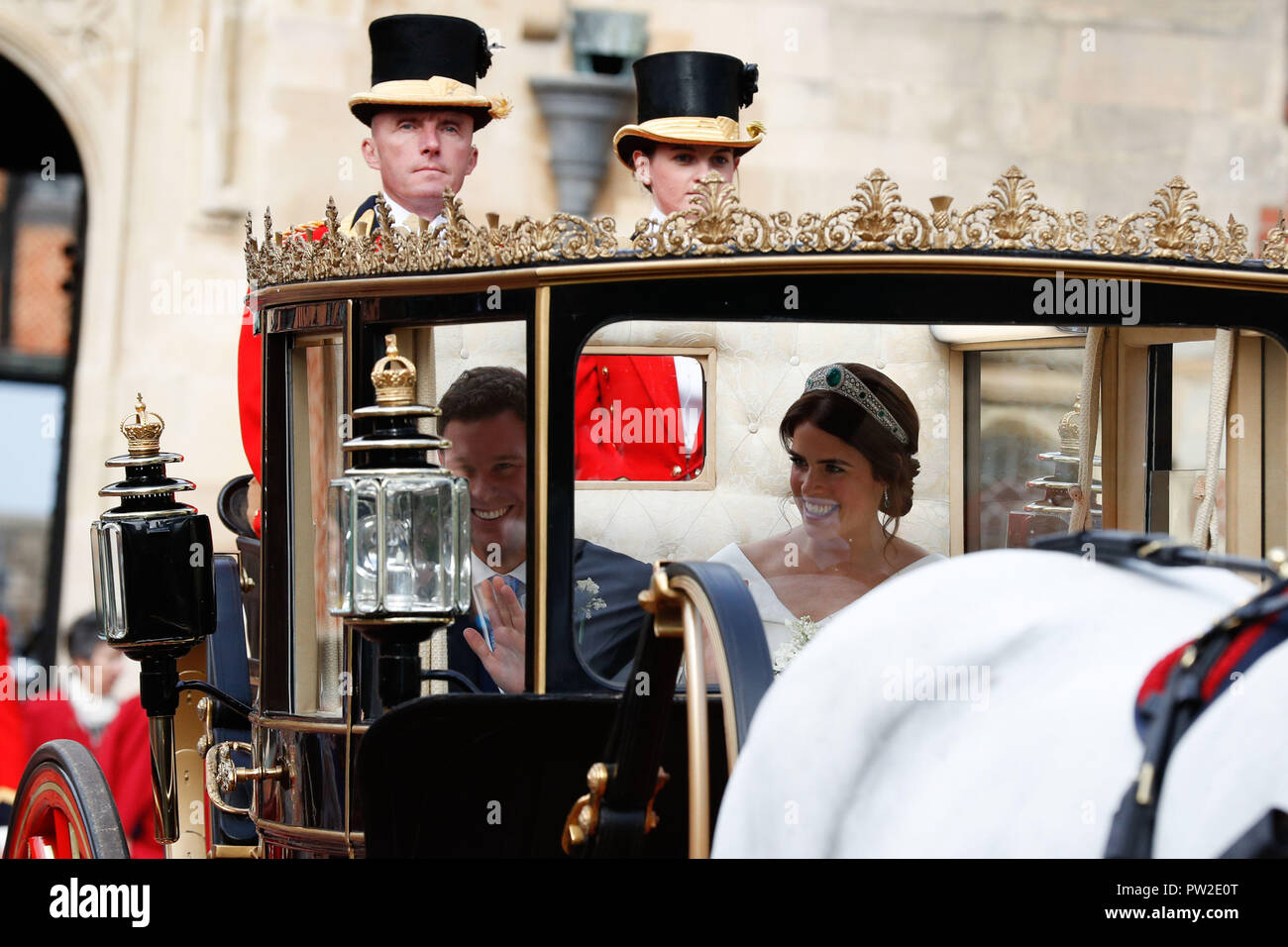 Princess Eugenie and her husband Jack Brooksbank travel in the Scottish ...