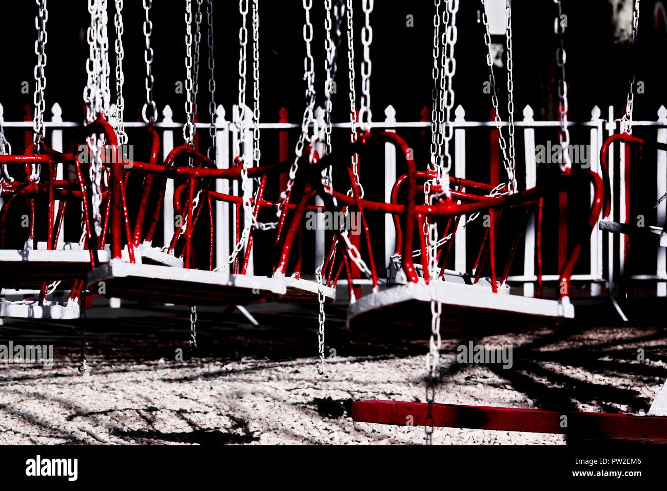 Theme park swing chair ride hi-res stock photography and images - Alamy