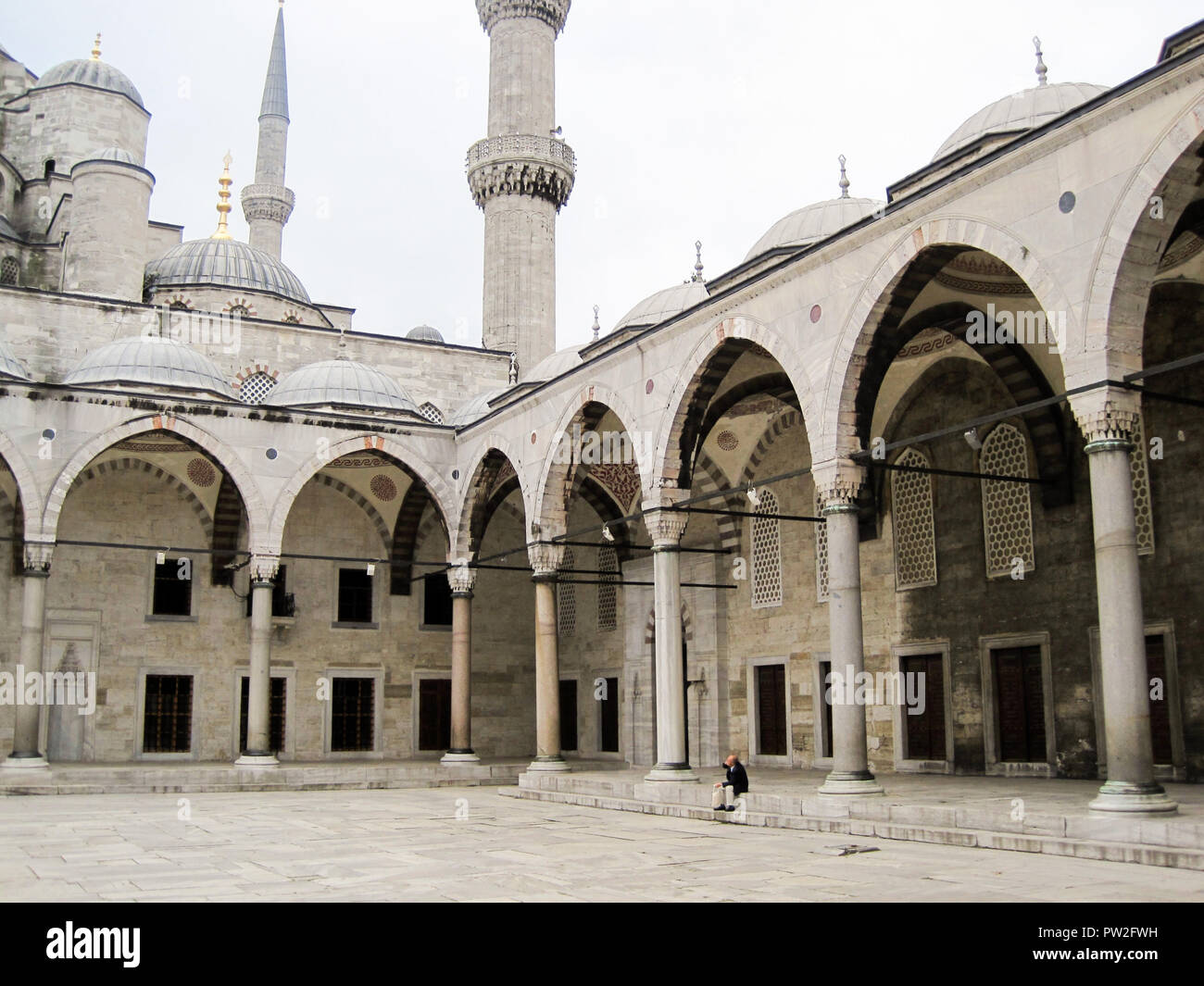 Famous Blue Mosque courtyard in Istanbul Stock Photo - Alamy
