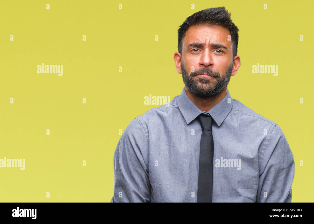 Adult hispanic business man over isolated background depressed and ...