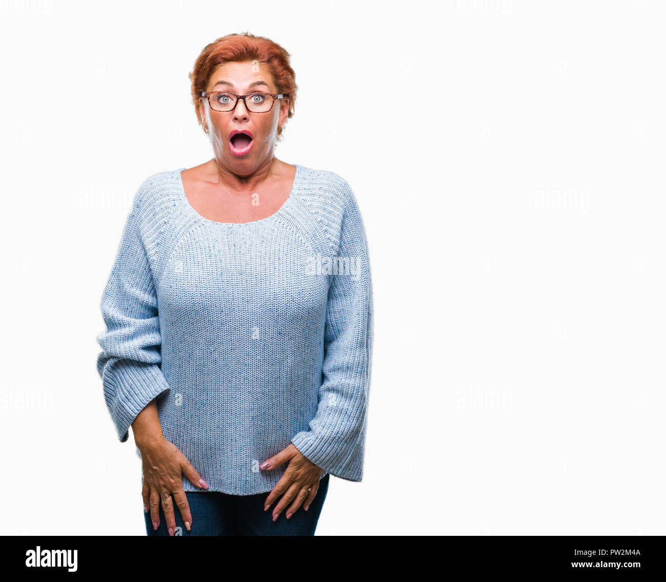 Surprised mature woman wearing Cut Out Stock Images & Pictures - Alamy